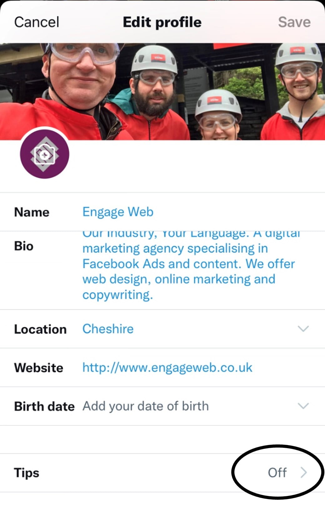 How to set up Tips on your Twitter profile | Engage Web